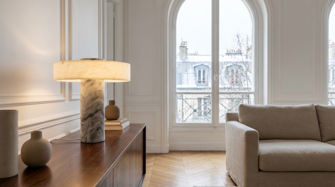 Cette lampe Zara Home en marbre et albâtre semble sortir d'une galerie ...