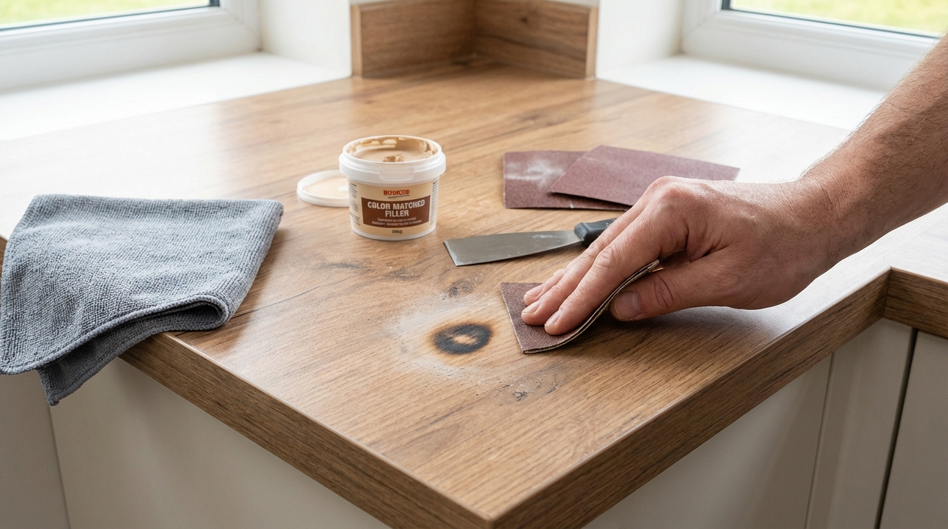 Plan de travail stratifié brûlé : ne remplacez rien avant d’avoir tenté ...